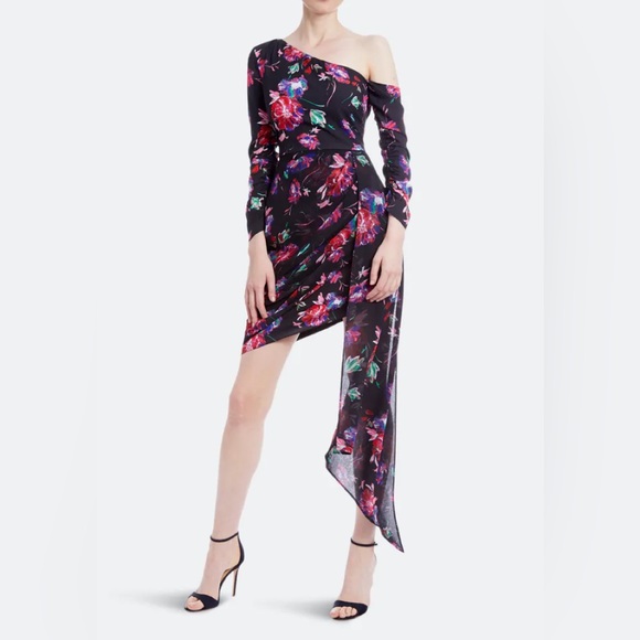 one33 Social | Dresses | One33 Social Floral Print Asymmetric Side Drap ...